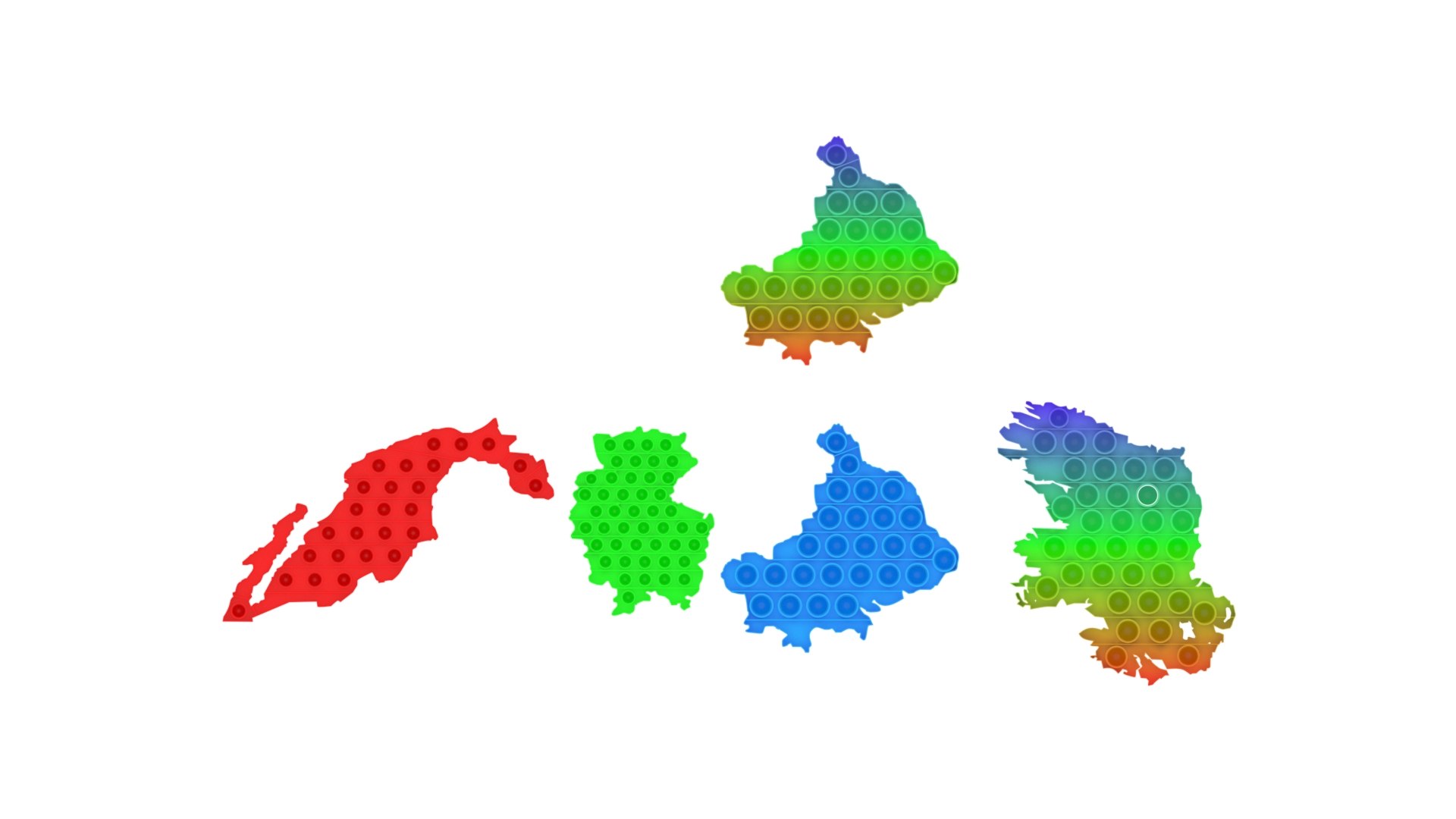 Maps Of Different Country Pop It Fidget Toys Set Model - TurboSquid 1762457