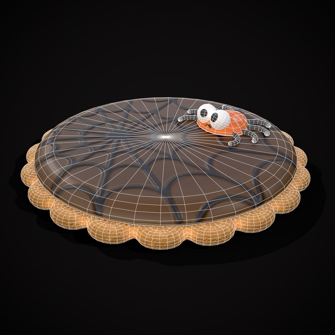 Six Round Spider Web Cookies 3D model - TurboSquid 1980082