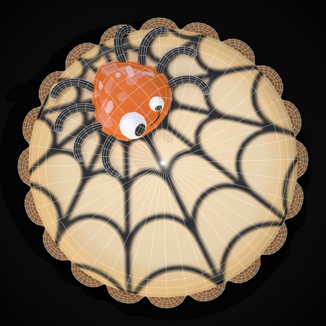 Six Round Spider Web Cookies 3D Model - TurboSquid 1980082