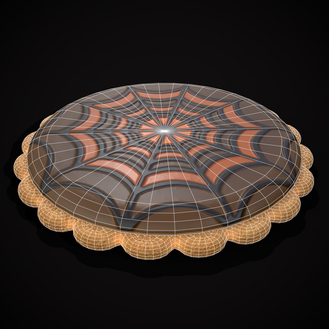 Six Round Spider Web Cookies 3D model - TurboSquid 1980082