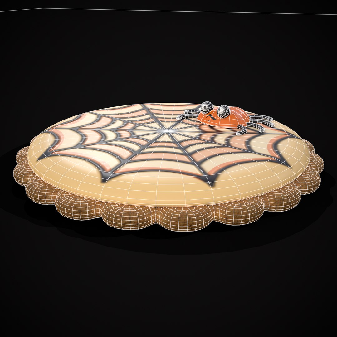 Six Round Spider Web Cookies 3D Model - TurboSquid 1980082