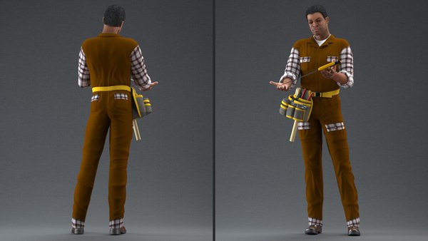 Afro american woodworker rigged 3D model - TurboSquid 1683146