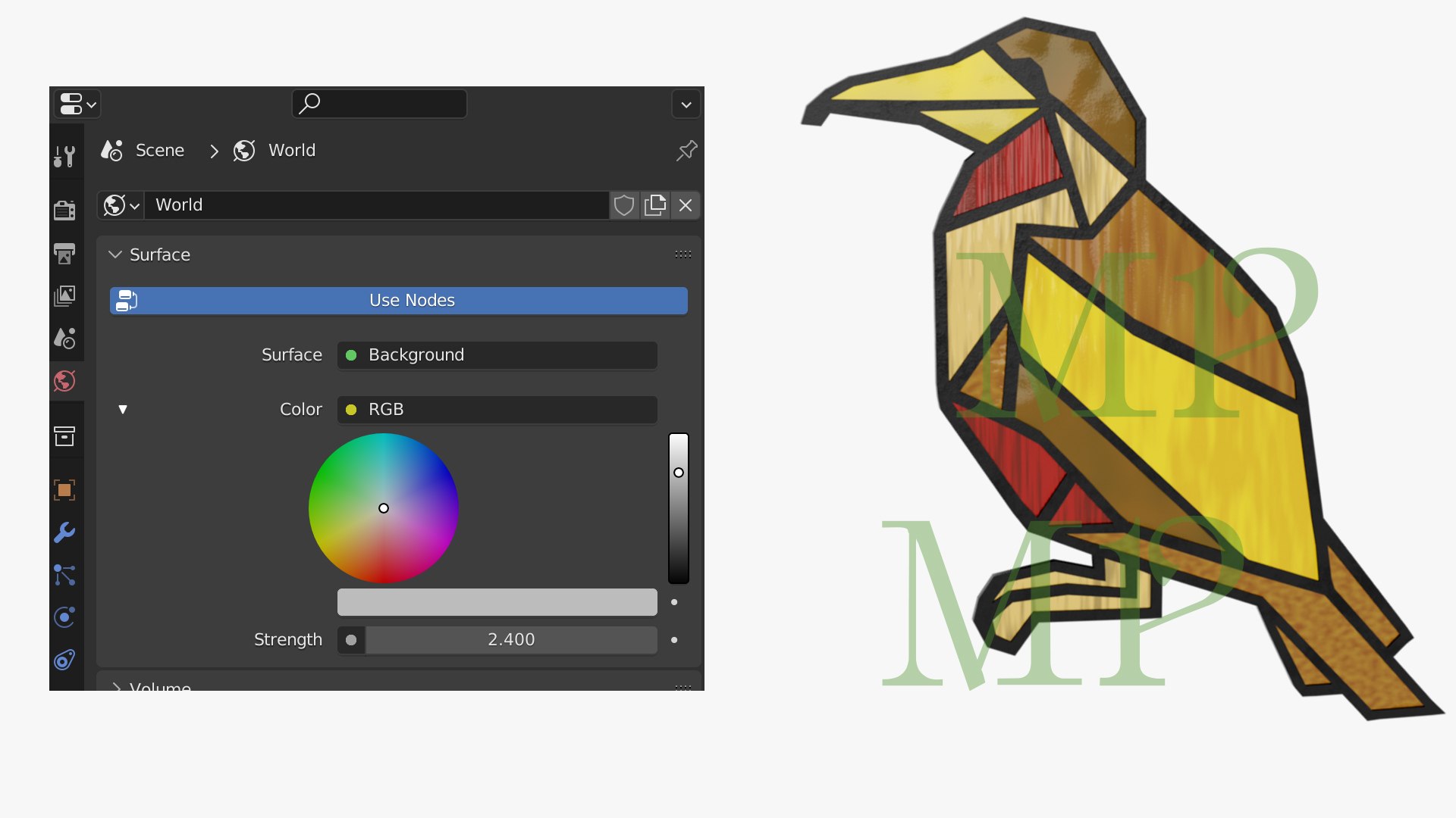 3D Bird Stained Glass - TurboSquid 2216394