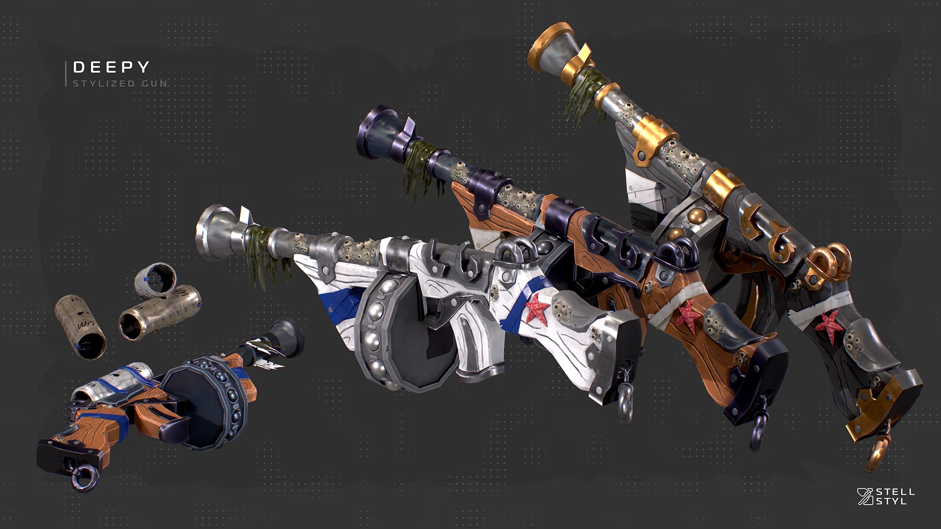 DEEPY STELL STYL STYLIZED GUN 3D Model - TurboSquid 1993726