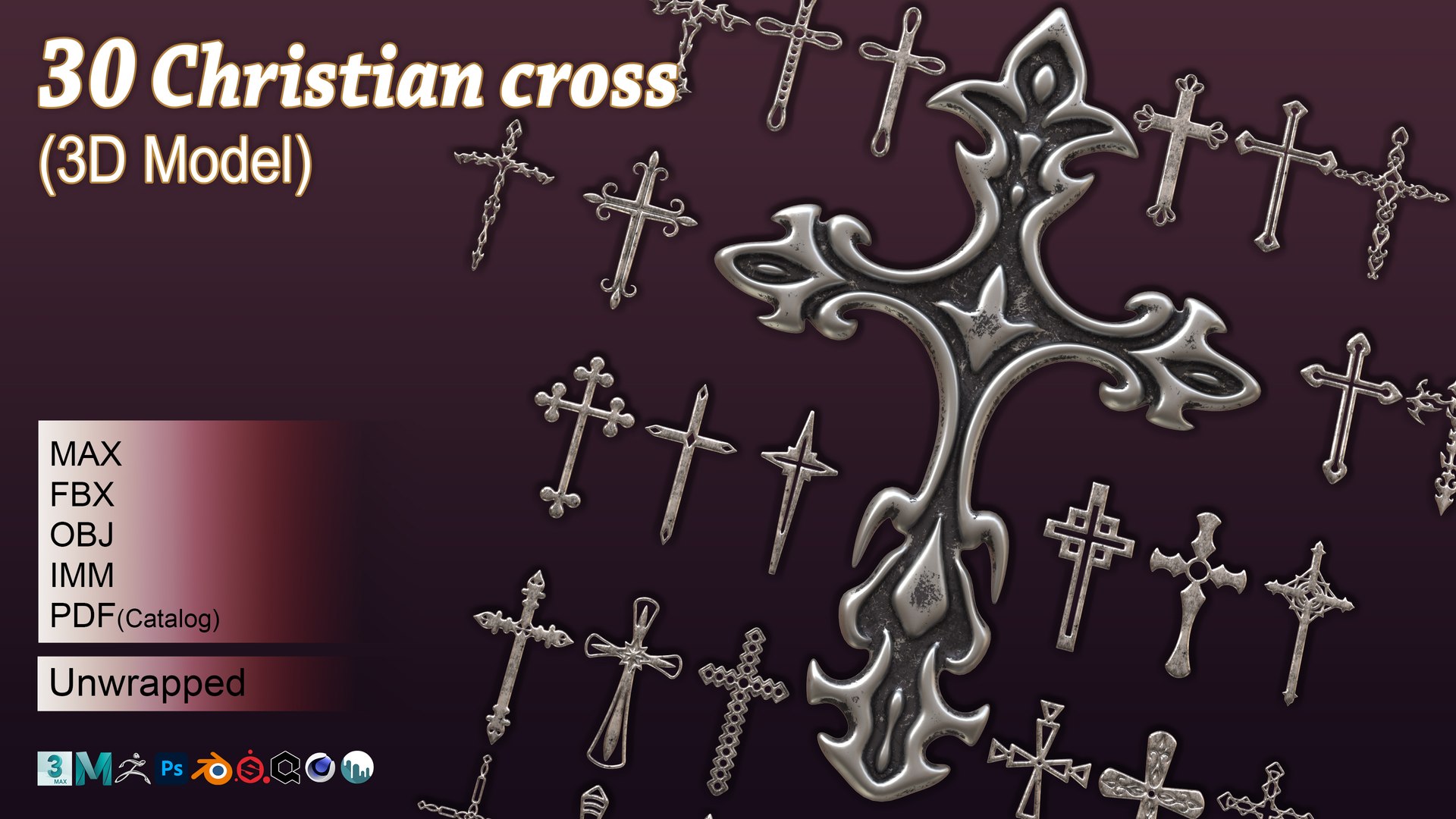 30 Christian Cross 3D Model Vol 4 3D - TurboSquid 2242767