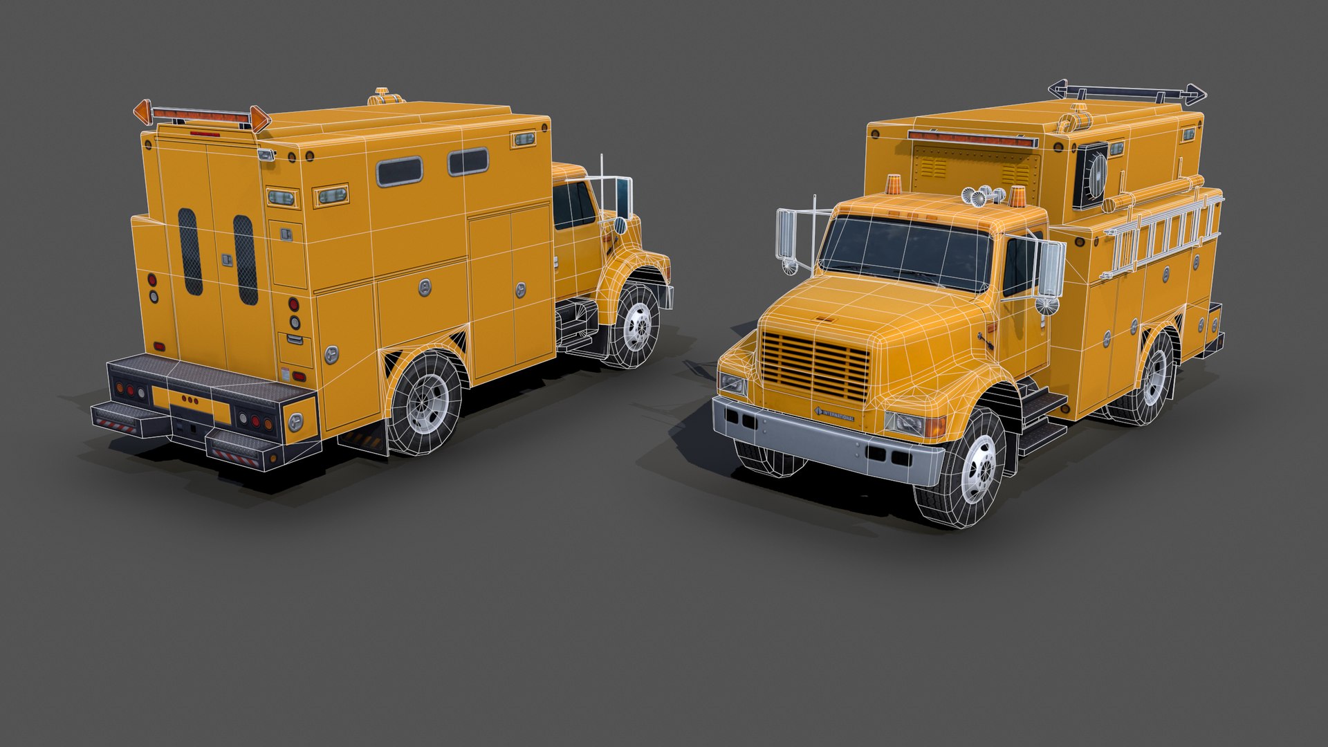 International 4900 1998 Utility Truck S01 Model - TurboSquid 2077164