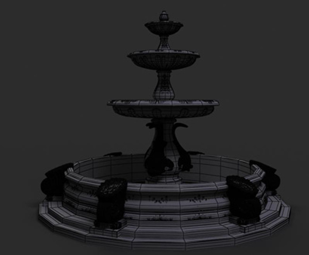 Marble Fountain 3d Model