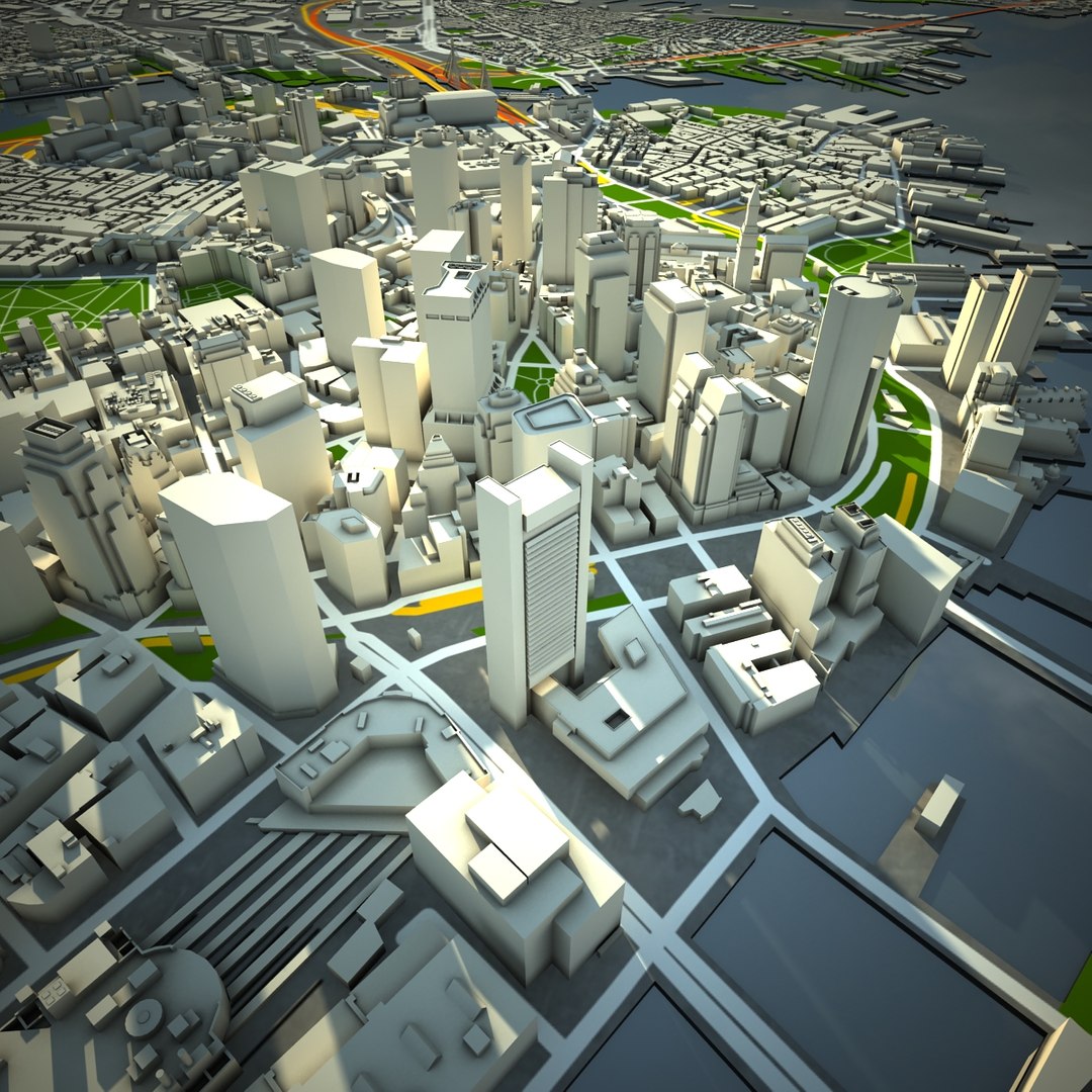 3d 3ds Boston Skyline