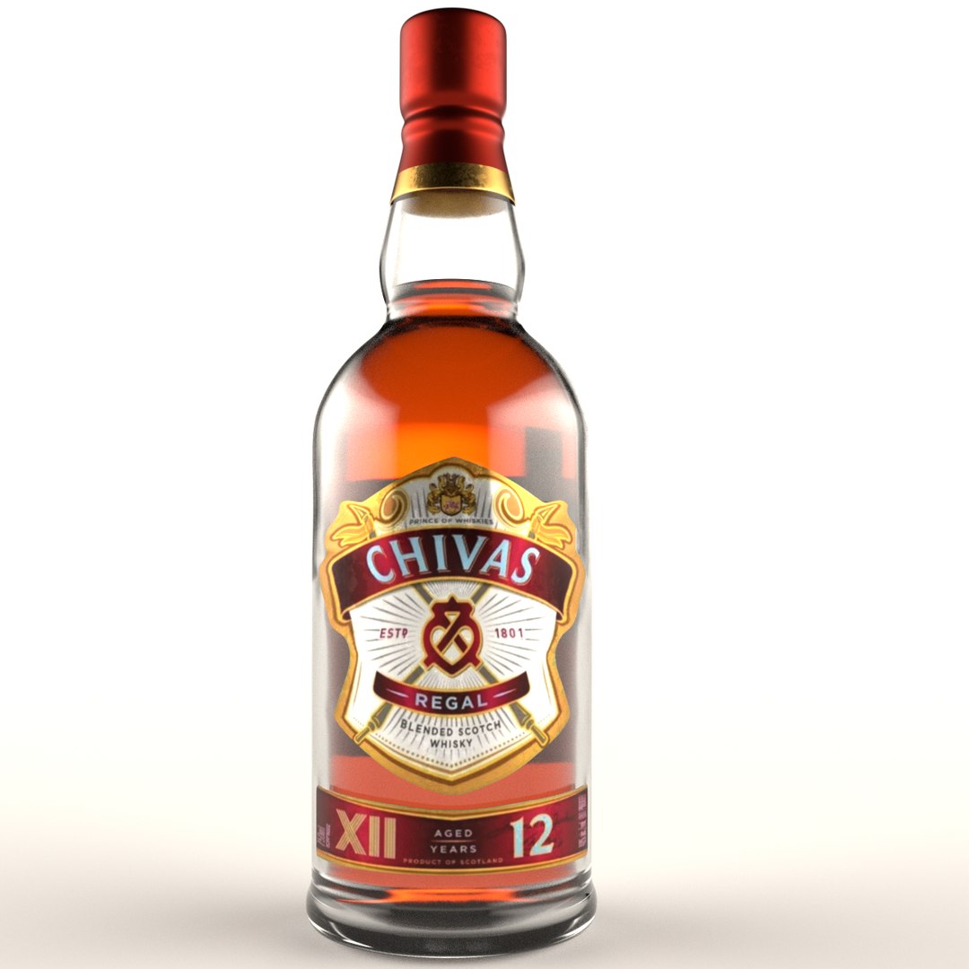modelo 3d Botella de whisky escocés Chivas con alcohol - TurboSquid 2412298