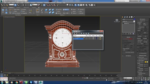 3d model mechanical table clock
