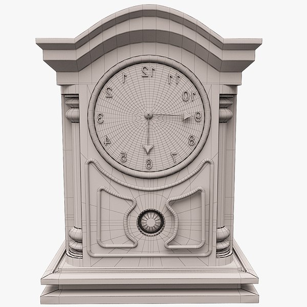 3d model mechanical table clock