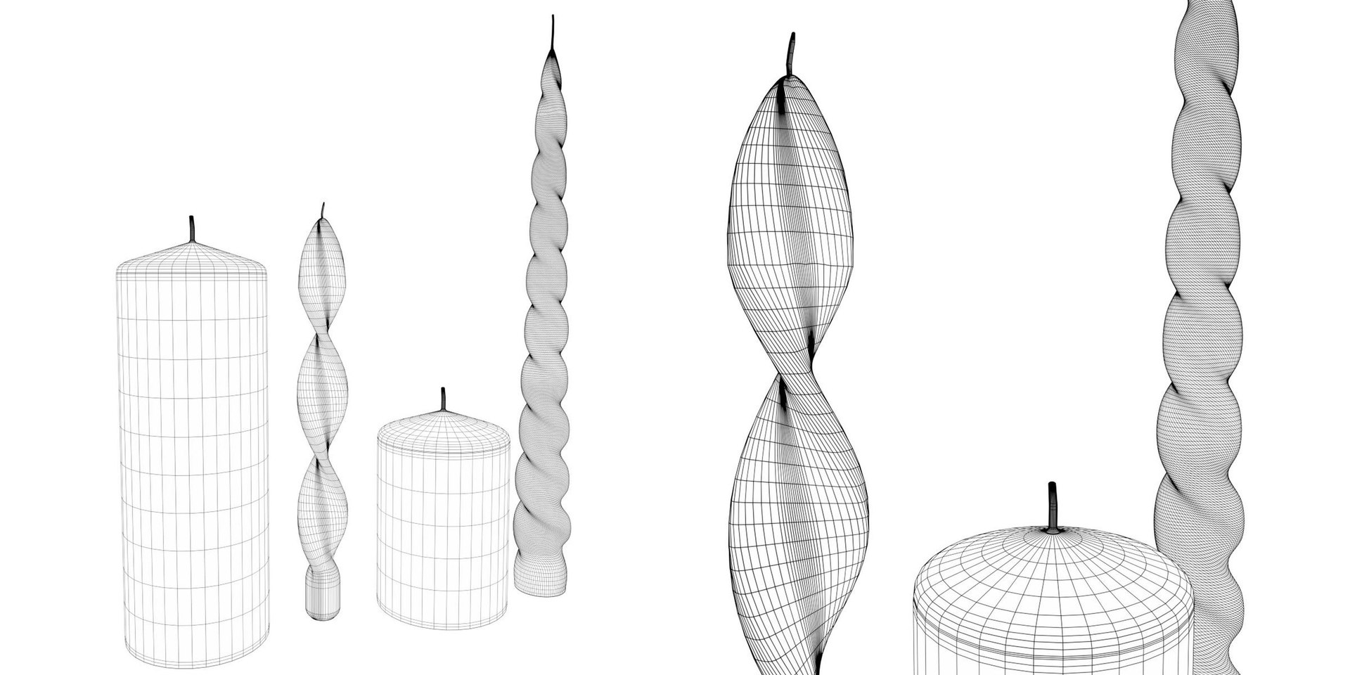 3D Red Candles Model - TurboSquid 1347478