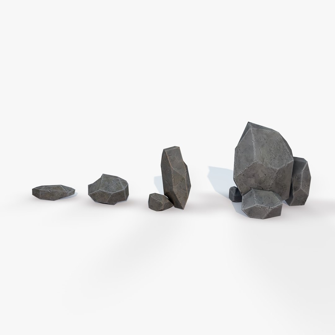 3D Assets Pack Of Stones Game Ready - TurboSquid 1791556