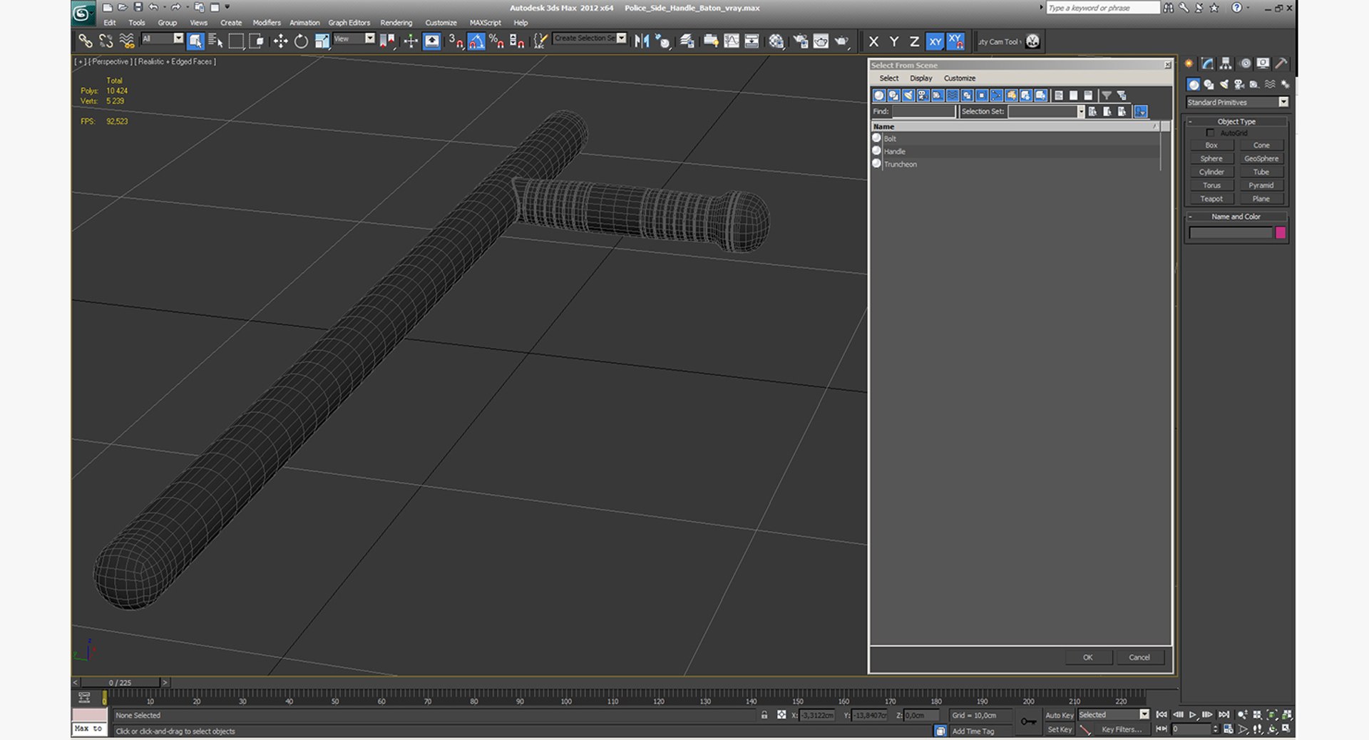 3d Model Police Handle Baton