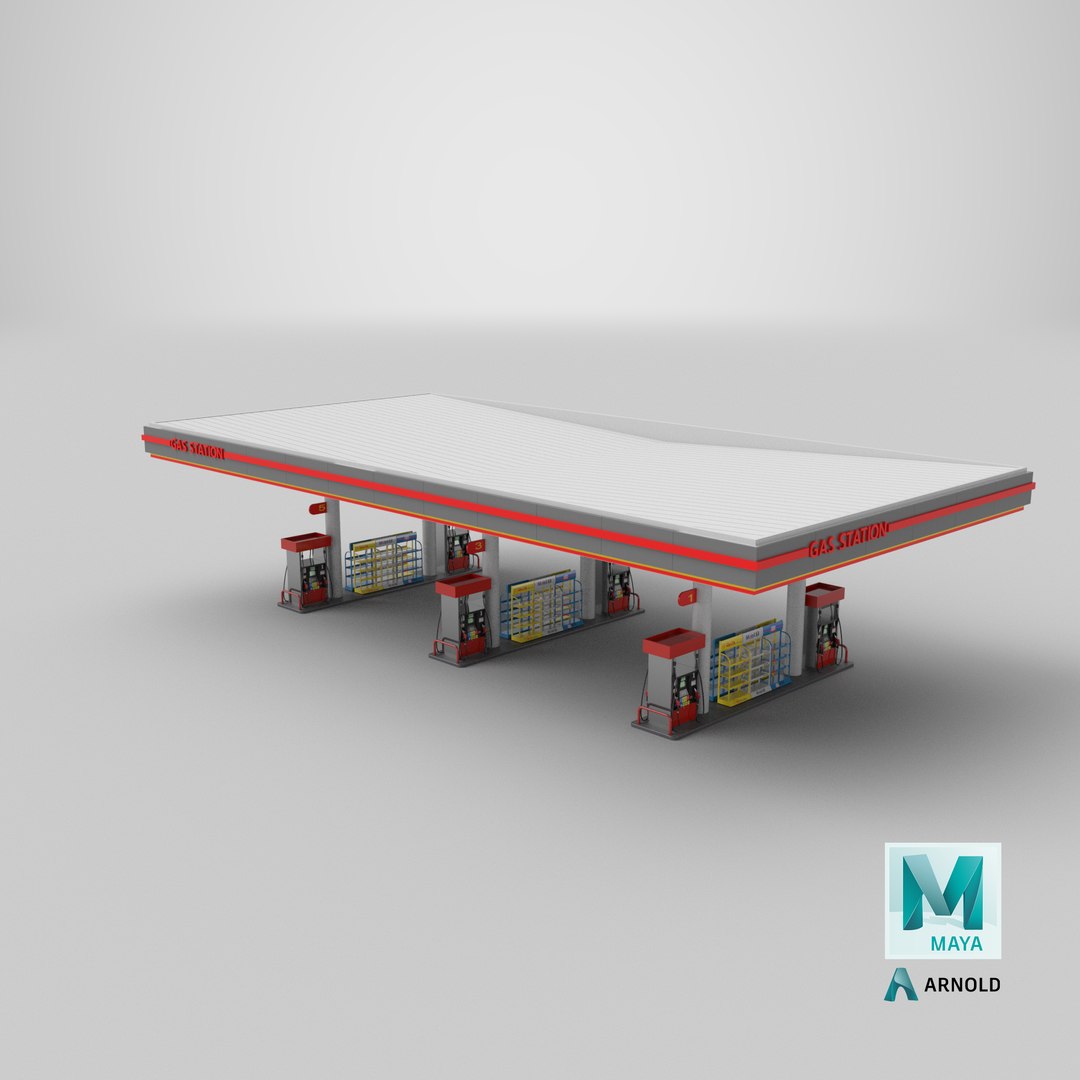 3D Gas Station Canopy Model - TurboSquid 2036420