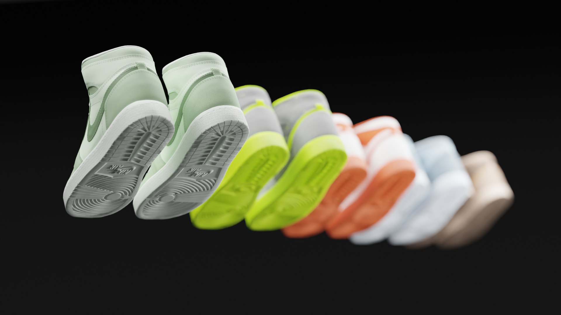 3D Air Jordan Nike Shoes - Pack Of 10 - Highpoly - TurboSquid 2191999