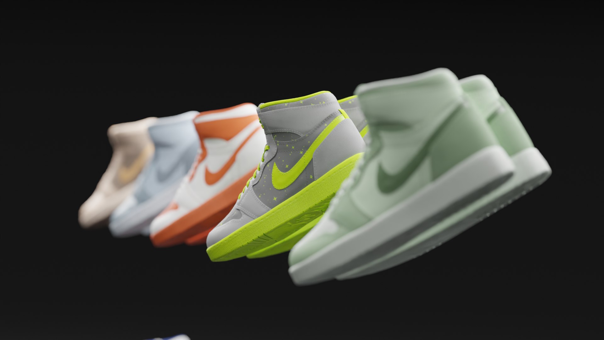 3D Air Jordan Nike Shoes - Pack Of 10 - Highpoly - TurboSquid 2191999