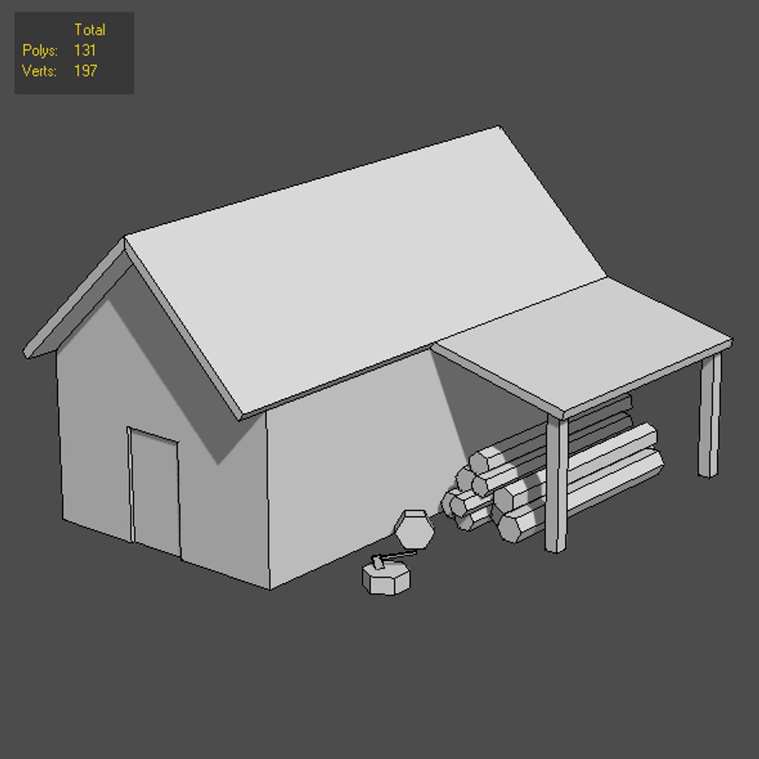 3d model wood cutter house