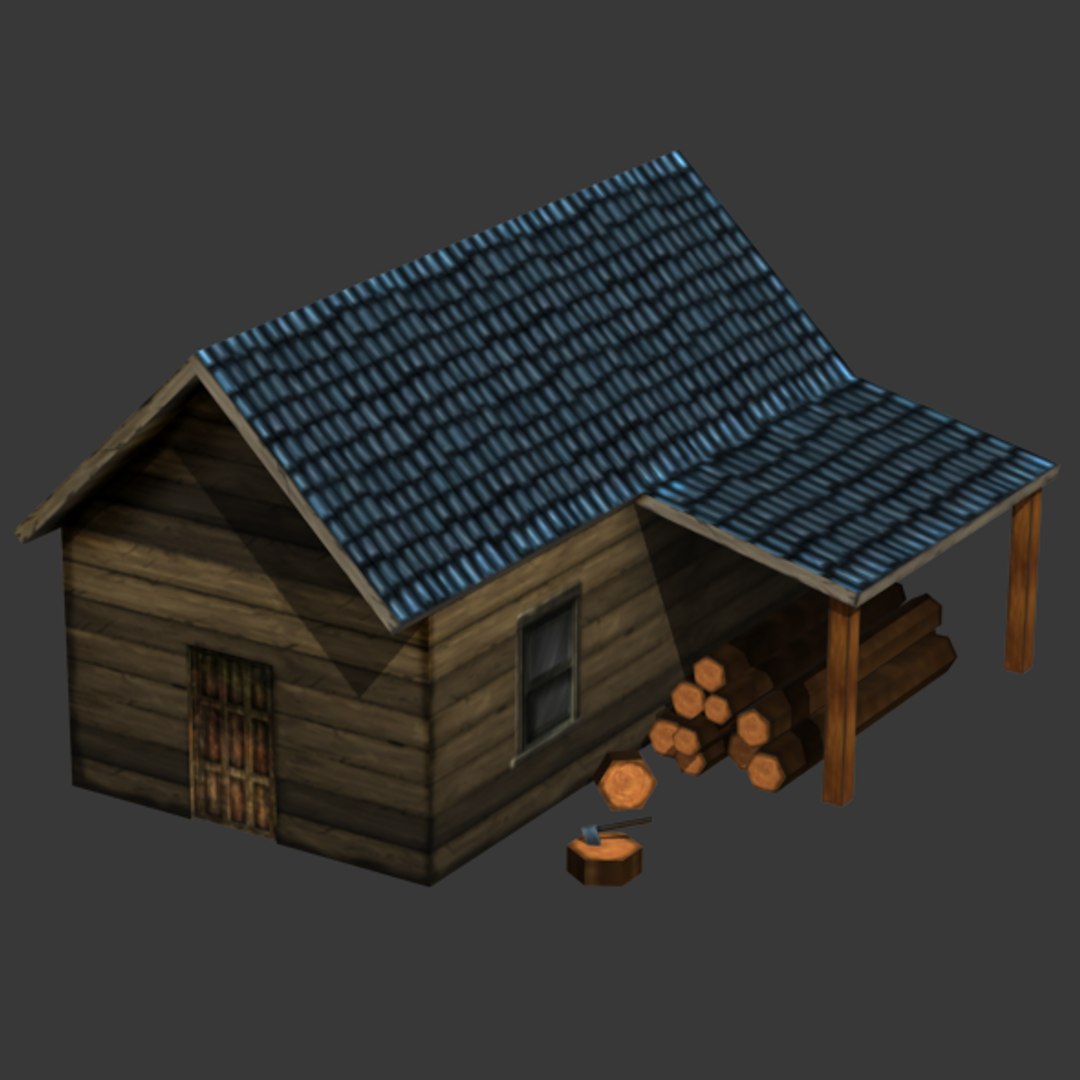3d model wood cutter house