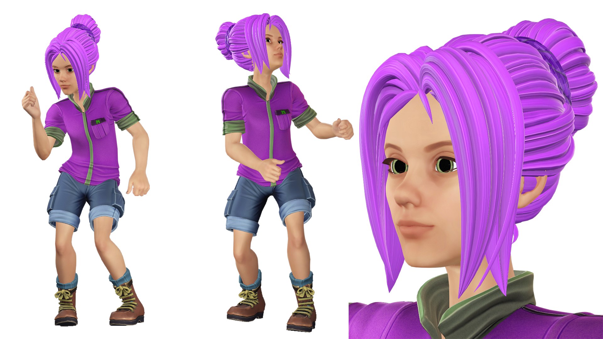 3D Cartoon Rigged Cute Little Girl-Shina Character 3D Model Model ...