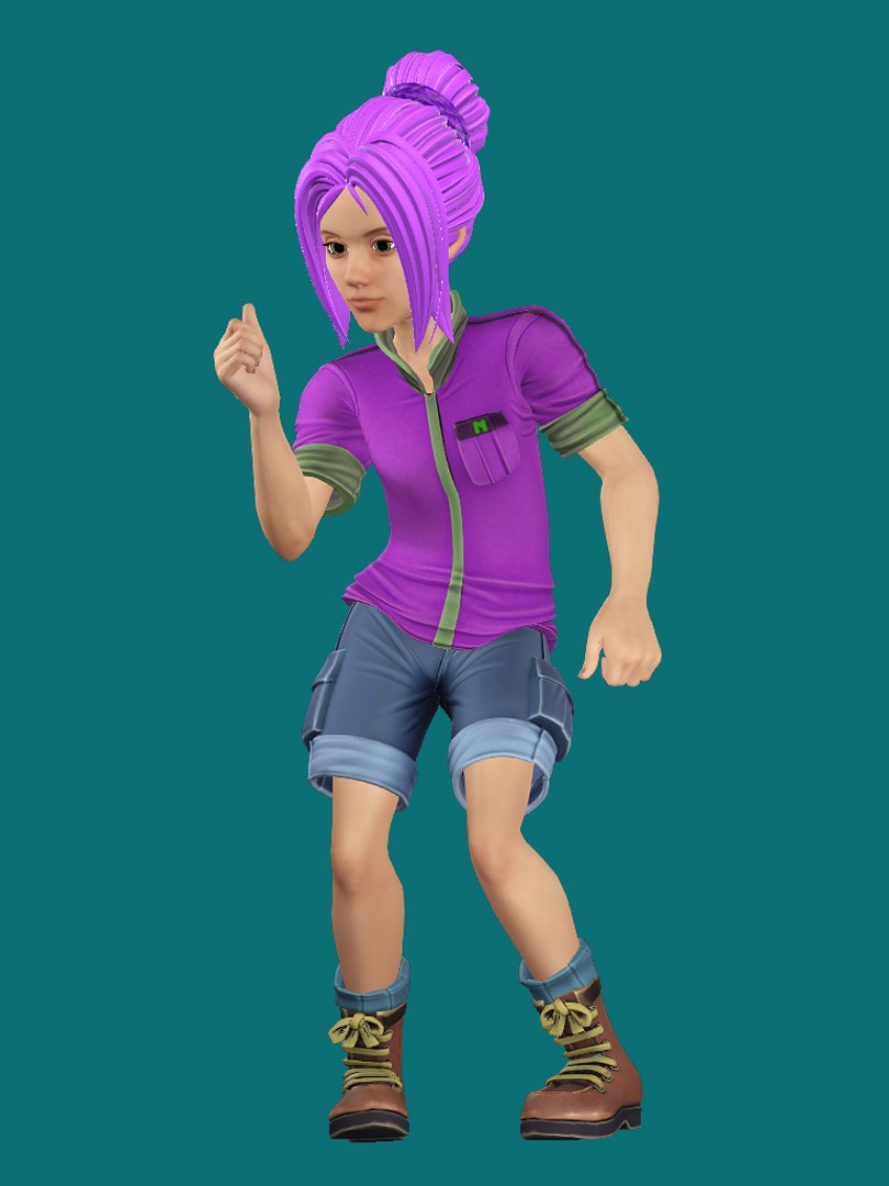 3D Cartoon Rigged Cute Little Girl-Shina Character 3D Model Model ...