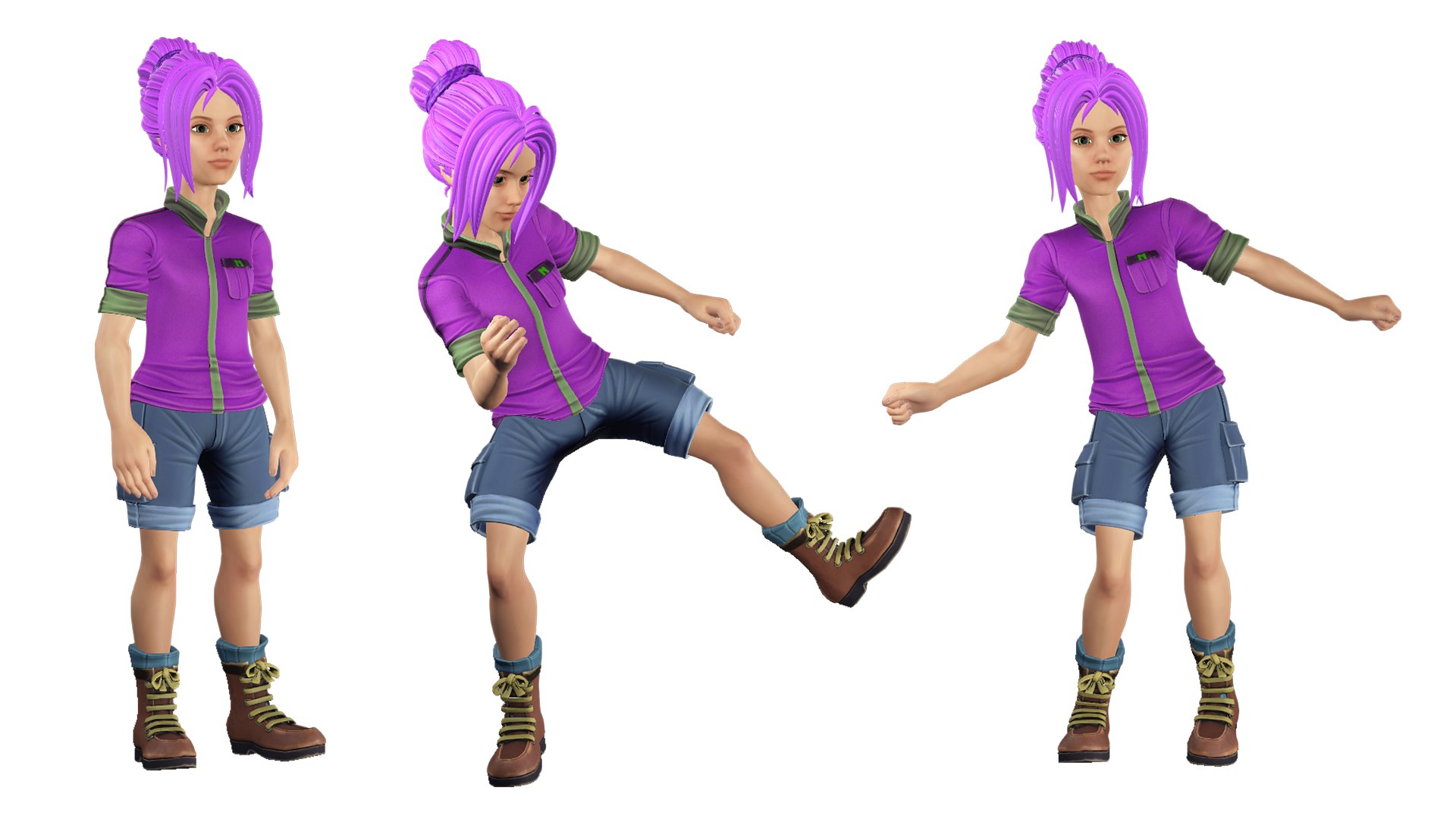 3D Cartoon Rigged Cute Little Girl-Shina Character 3D Model Model ...