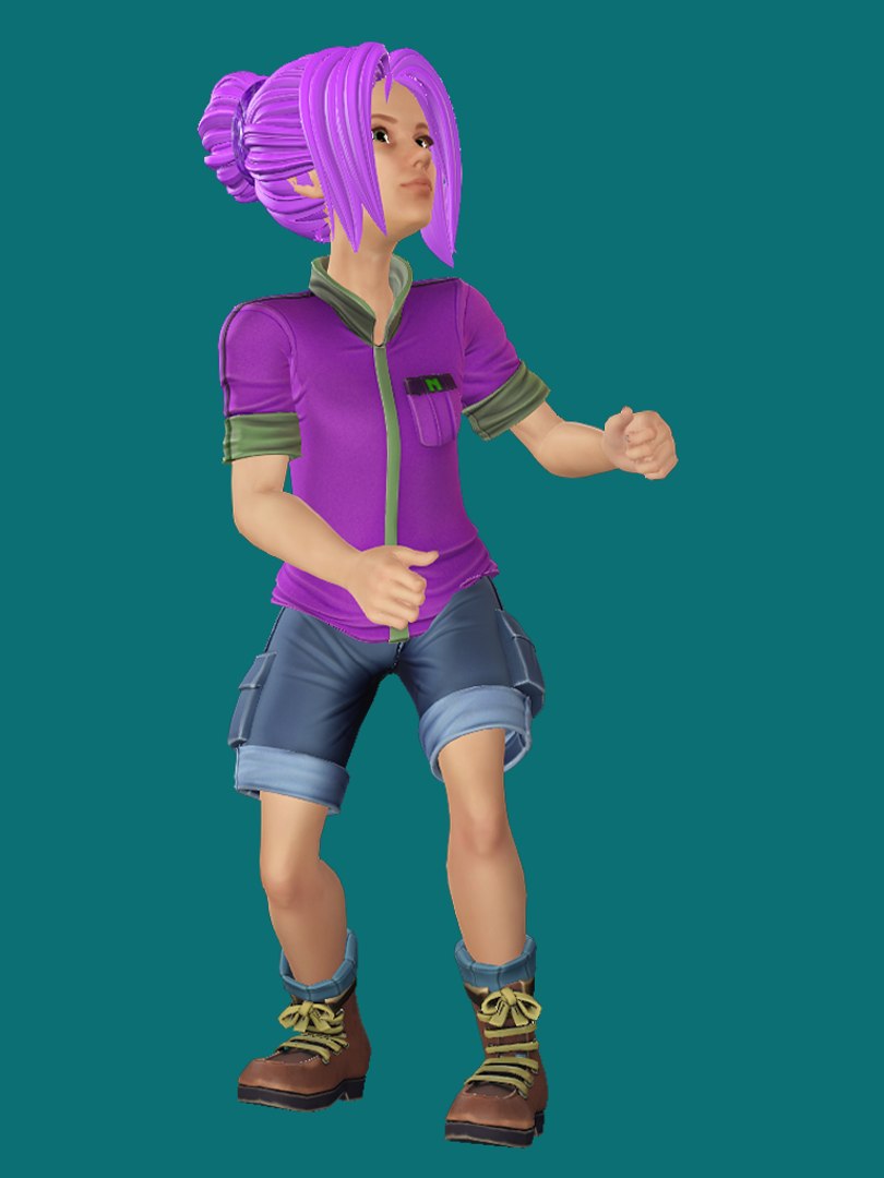 3D Cartoon Rigged Cute Little Girl-Shina Character 3D Model Model ...