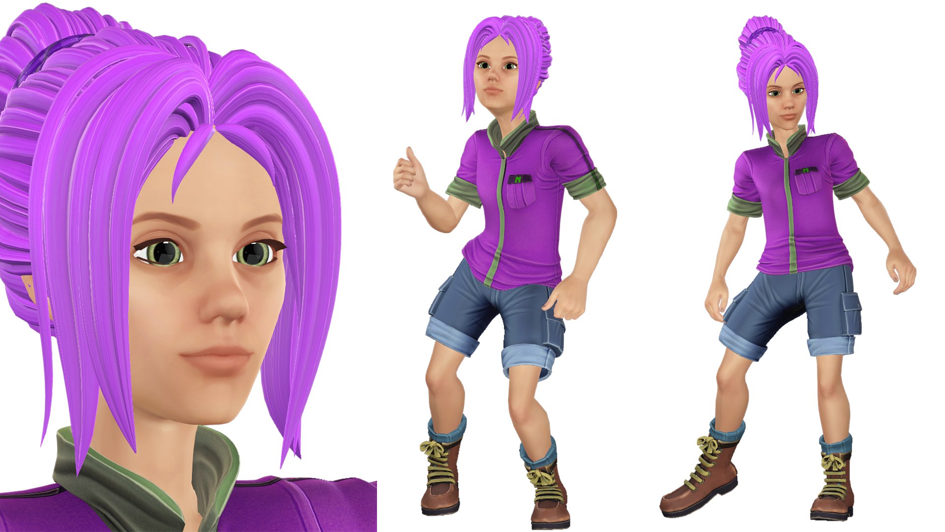 3D Cartoon Rigged Cute Little Girl-Shina Character 3D Model Model ...