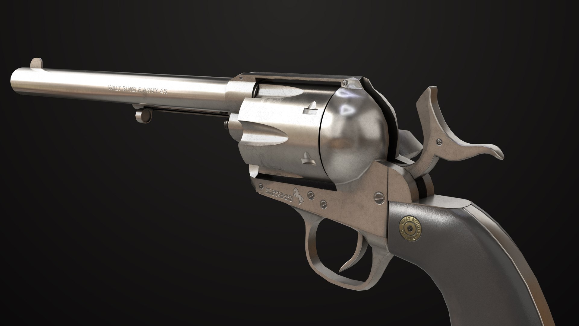 3D 7 Silver Revolvers Collection All PBR Unity UE Textures Included ...