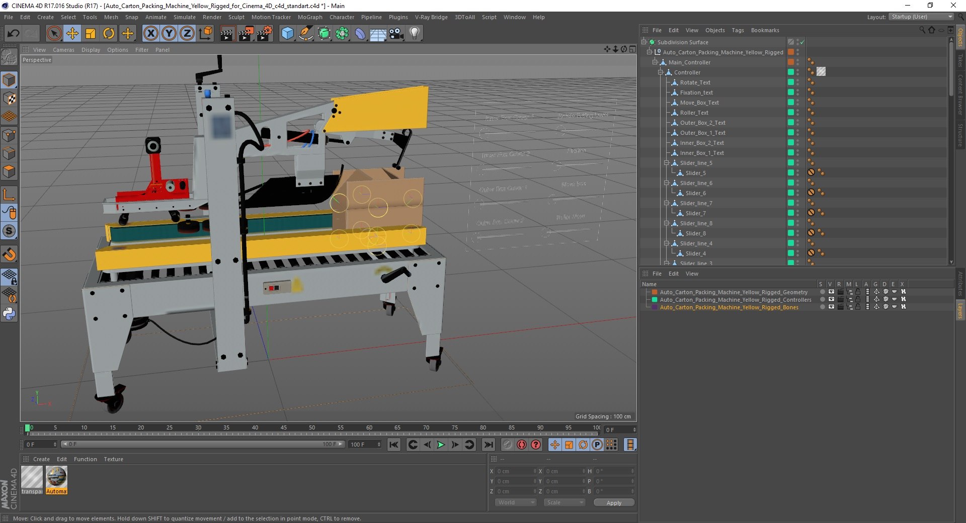 Auto Carton Packing Machine Yellow Rigged for Cinema 4D 3D - TurboSquid ...