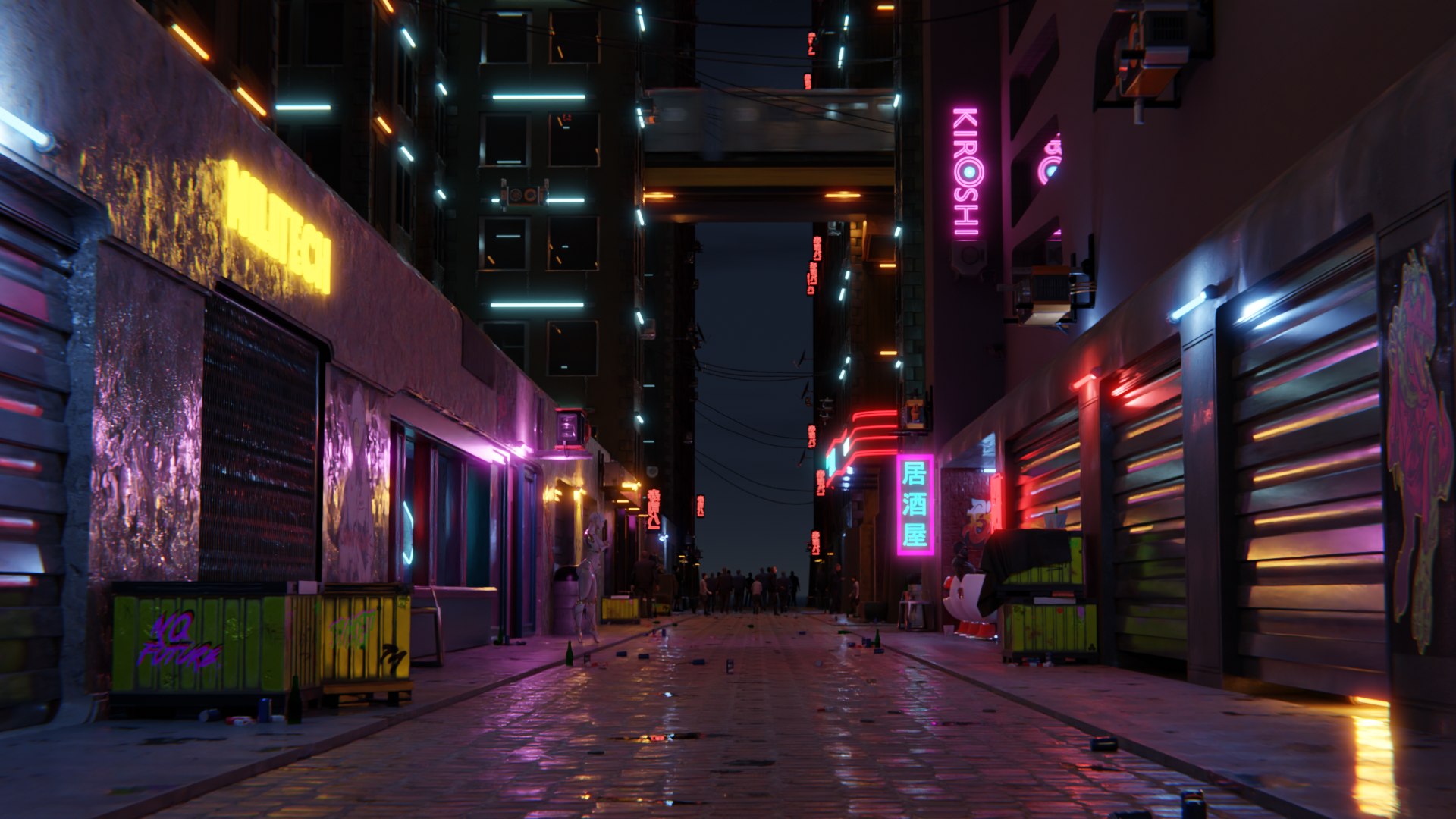 Street In Cyberpunk Style 3D Model - TurboSquid 2190856