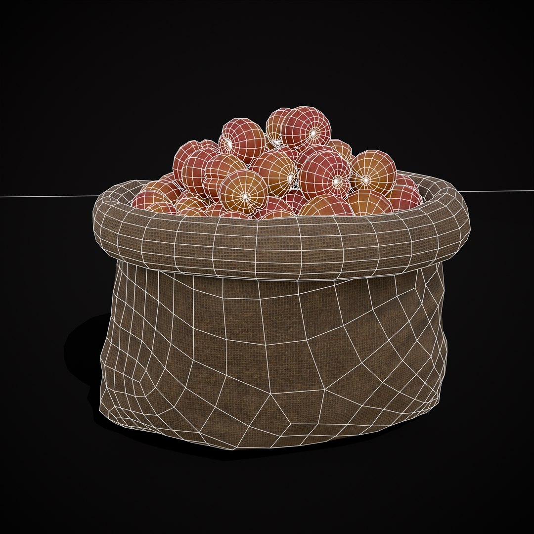 Burlap Sacks Of Peaches 3D Model - TurboSquid 2240115