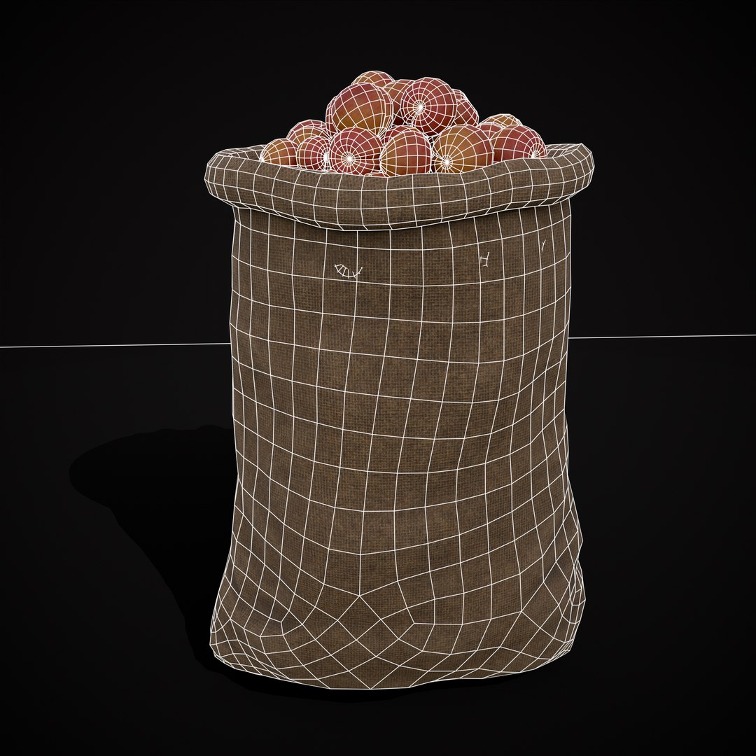 Burlap Sacks Of Peaches 3D Model - TurboSquid 2240115