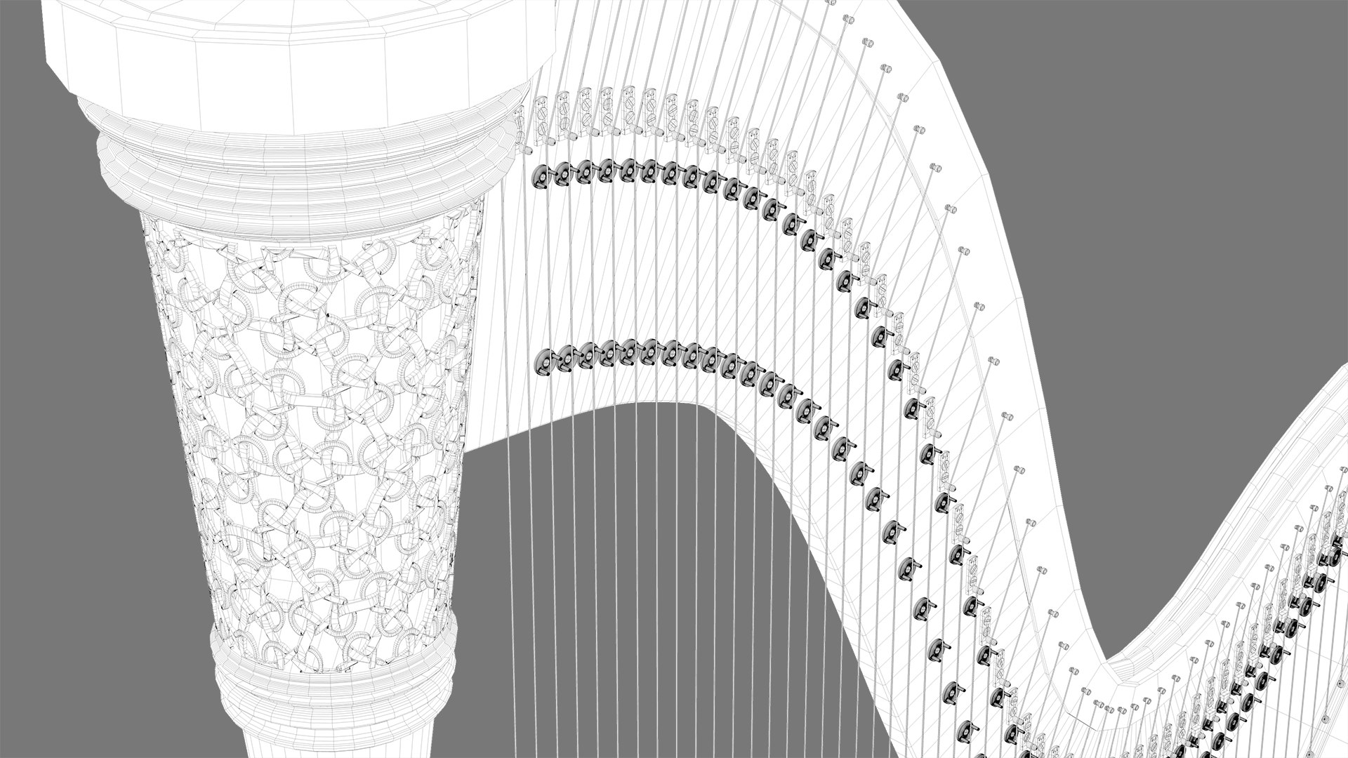 Harp Music Instrument Model - TurboSquid 1676905