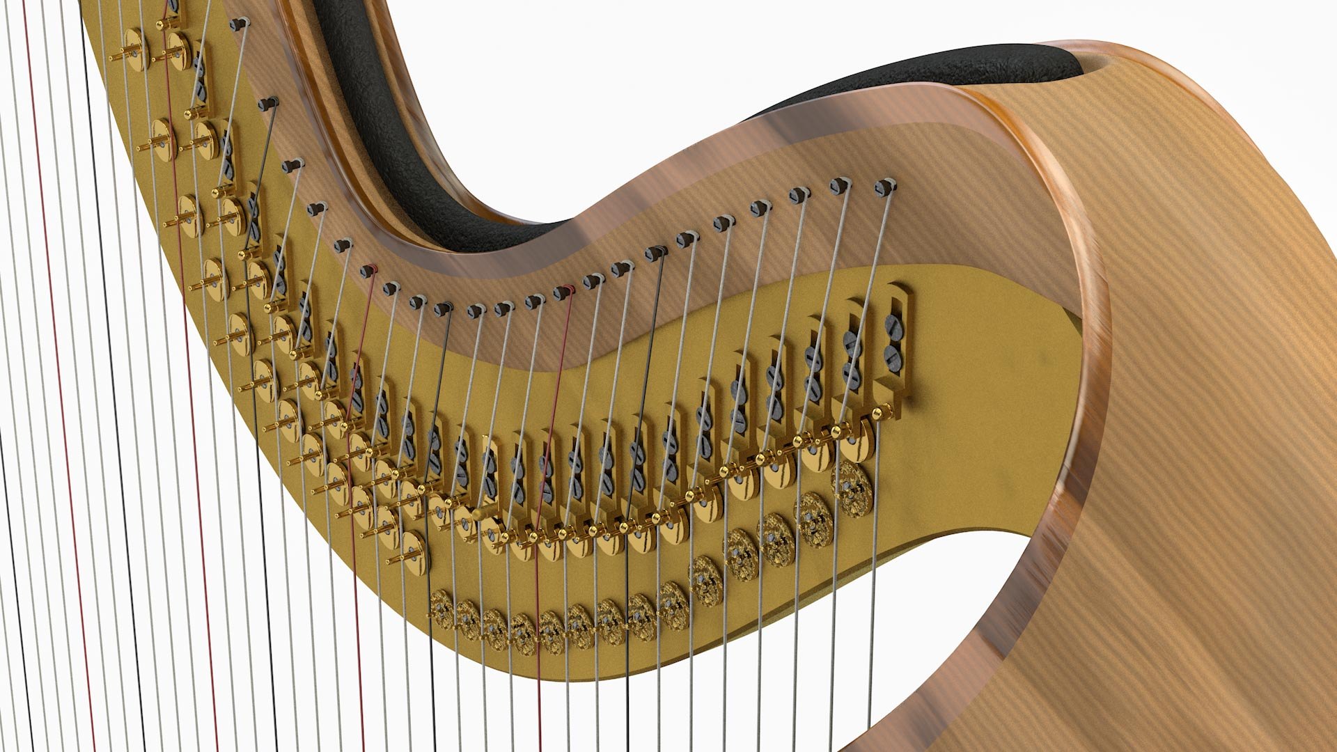 Harp Music Instrument Model - TurboSquid 1676905