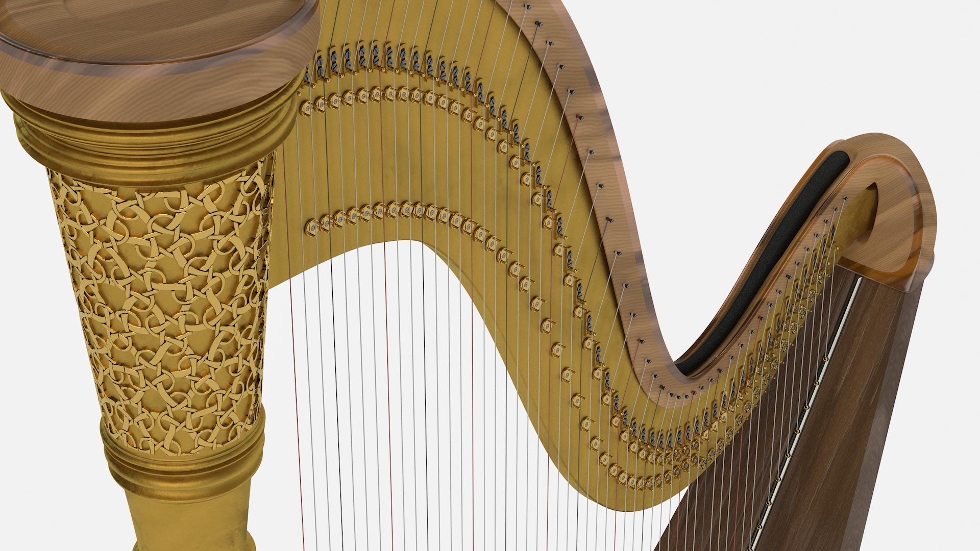 Harp Music Instrument Model - TurboSquid 1676905