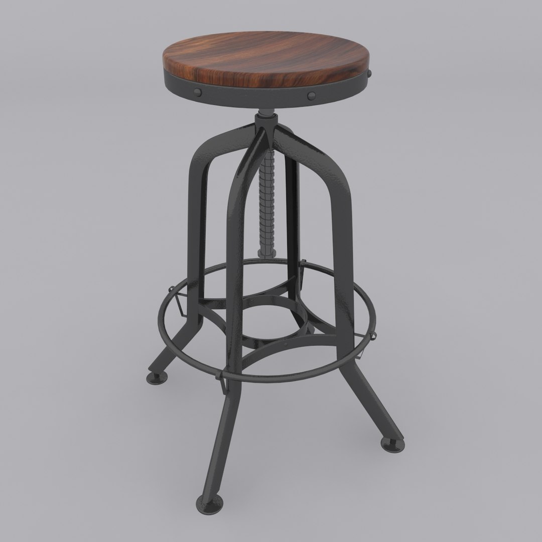 Vintage Barstools 3d Model