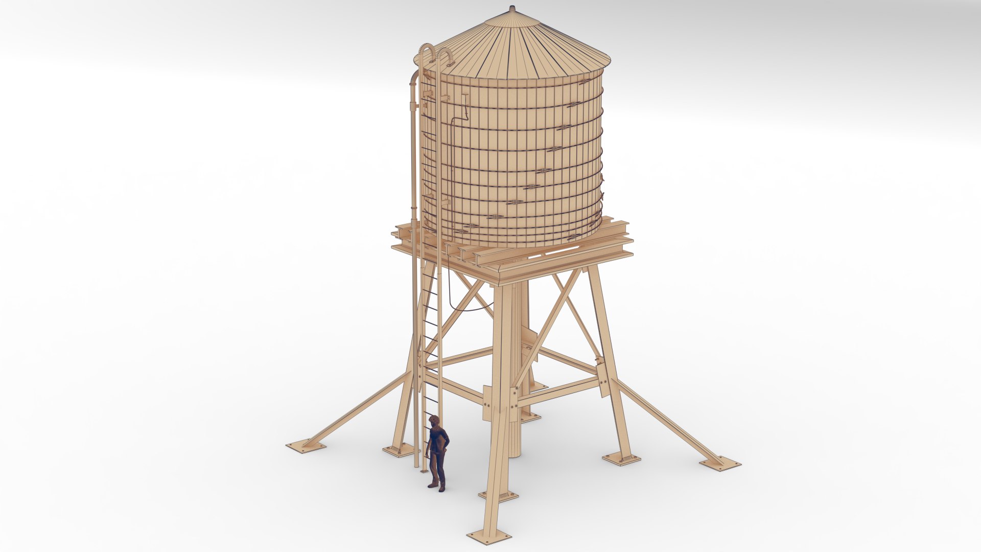 Water Tower 02 3D Model - TurboSquid 2165743