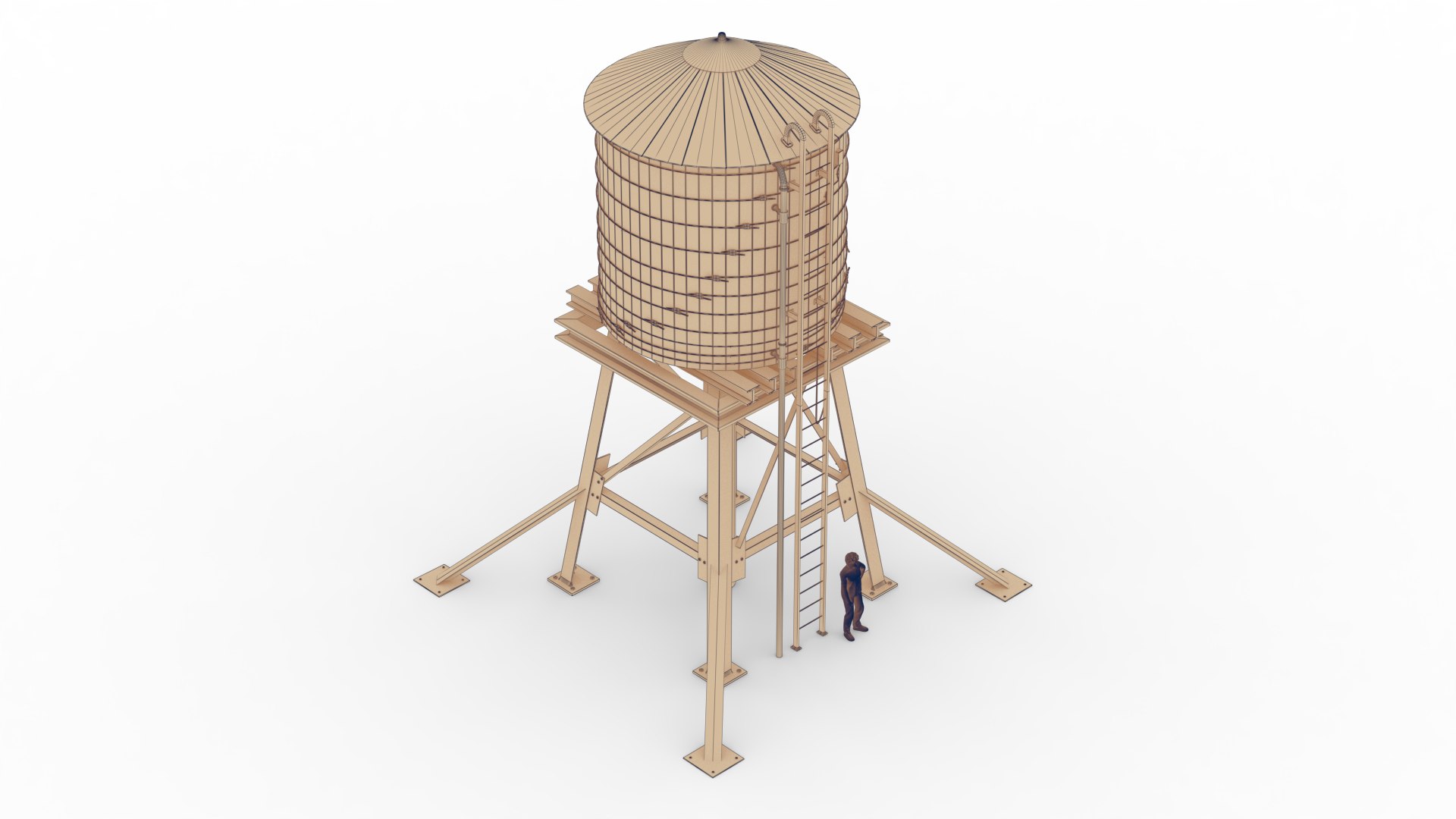 Water Tower 02 3D Model - TurboSquid 2165743