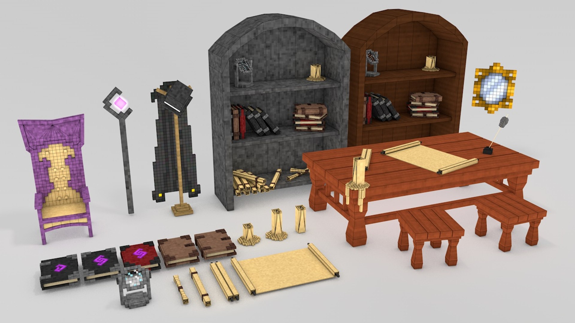 Minecraft Library Models: Middle 3d C4d