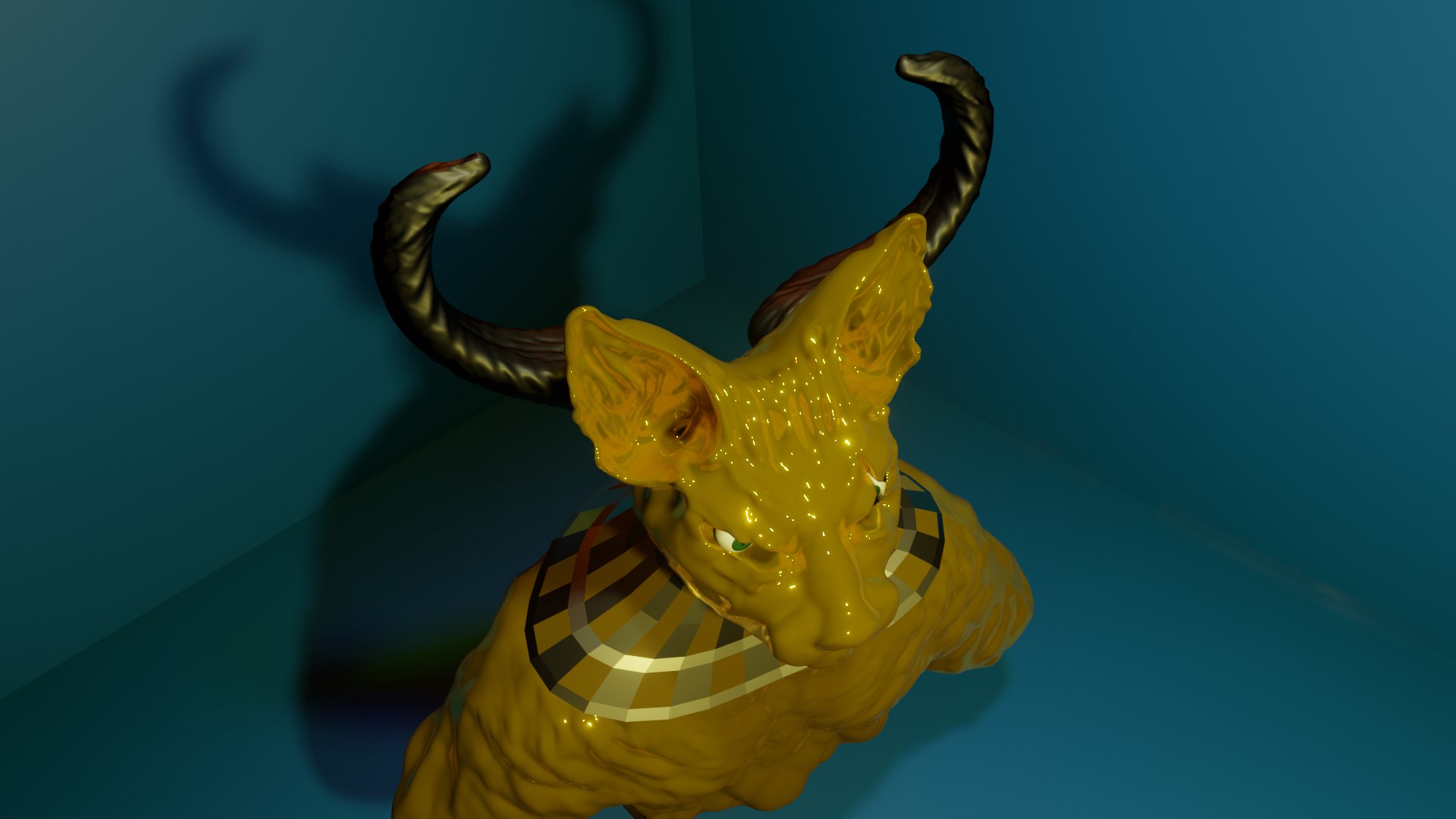 Trinket fantastic horned cat 3D - TurboSquid 1763794