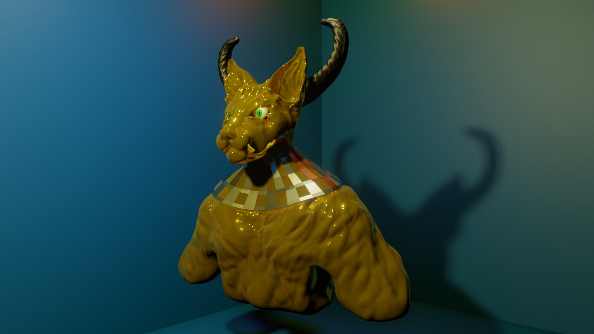 Trinket fantastic horned cat 3D - TurboSquid 1763794