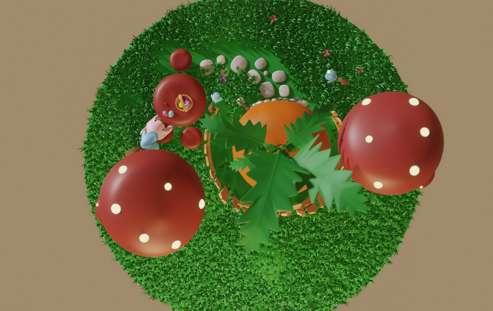 Easter Scene Bunny Carrot House 3D Model - TurboSquid 1875779