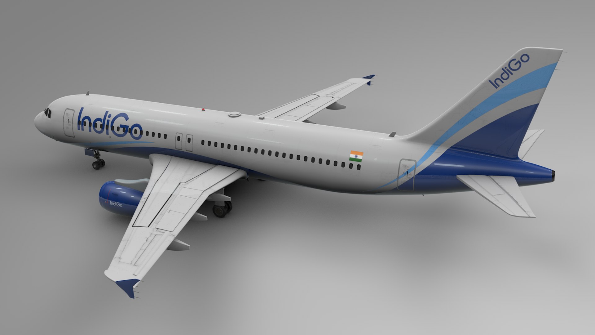 3D indigo airbus a320 l514 model - TurboSquid 1489391