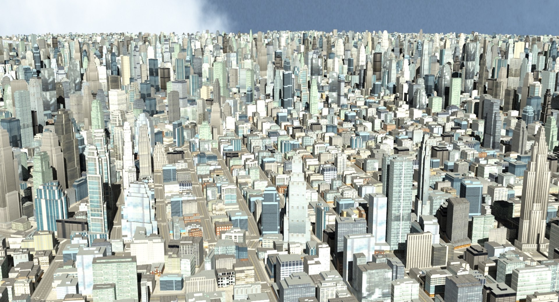3d Cityscape Scene Highrise Model