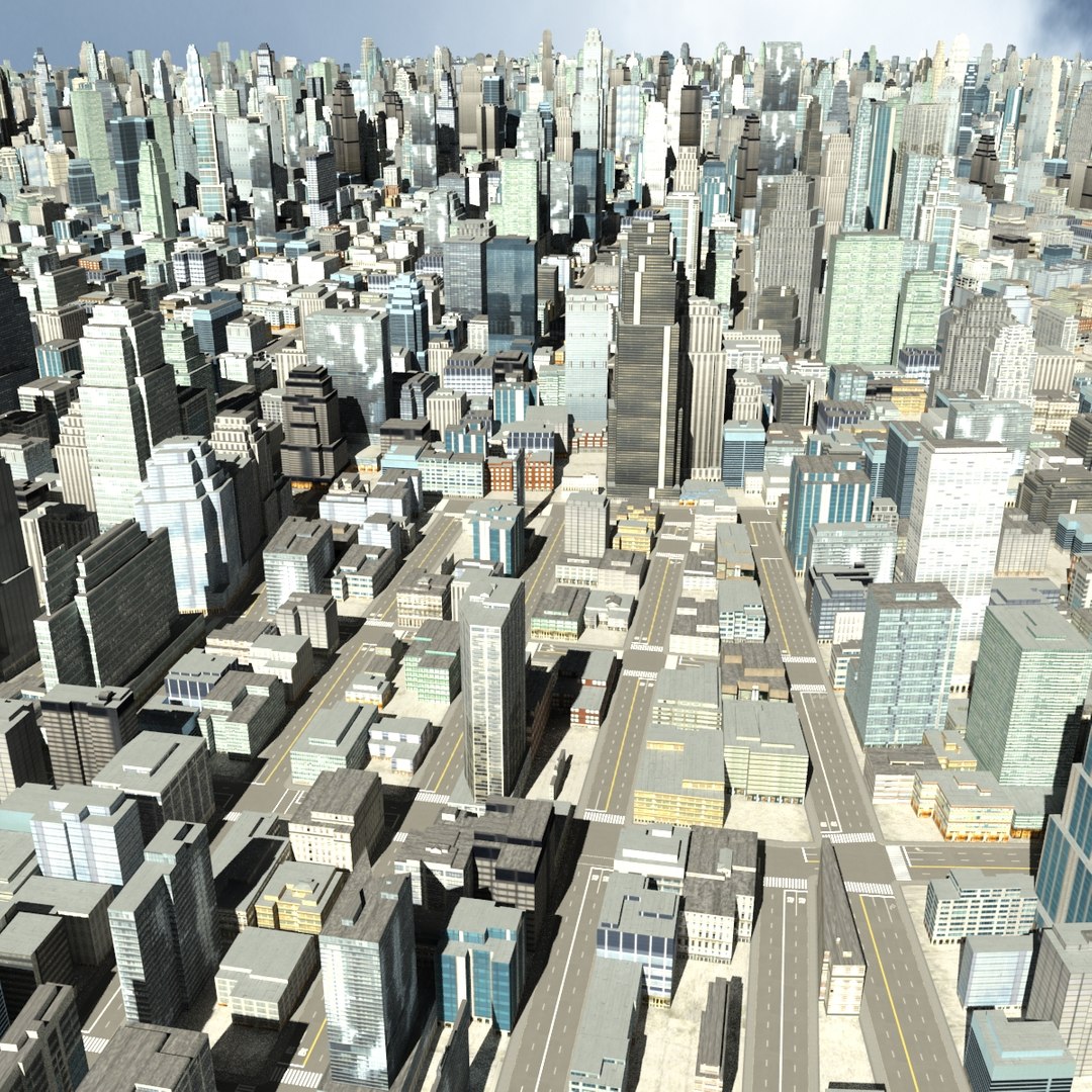 3d Cityscape Scene Highrise Model