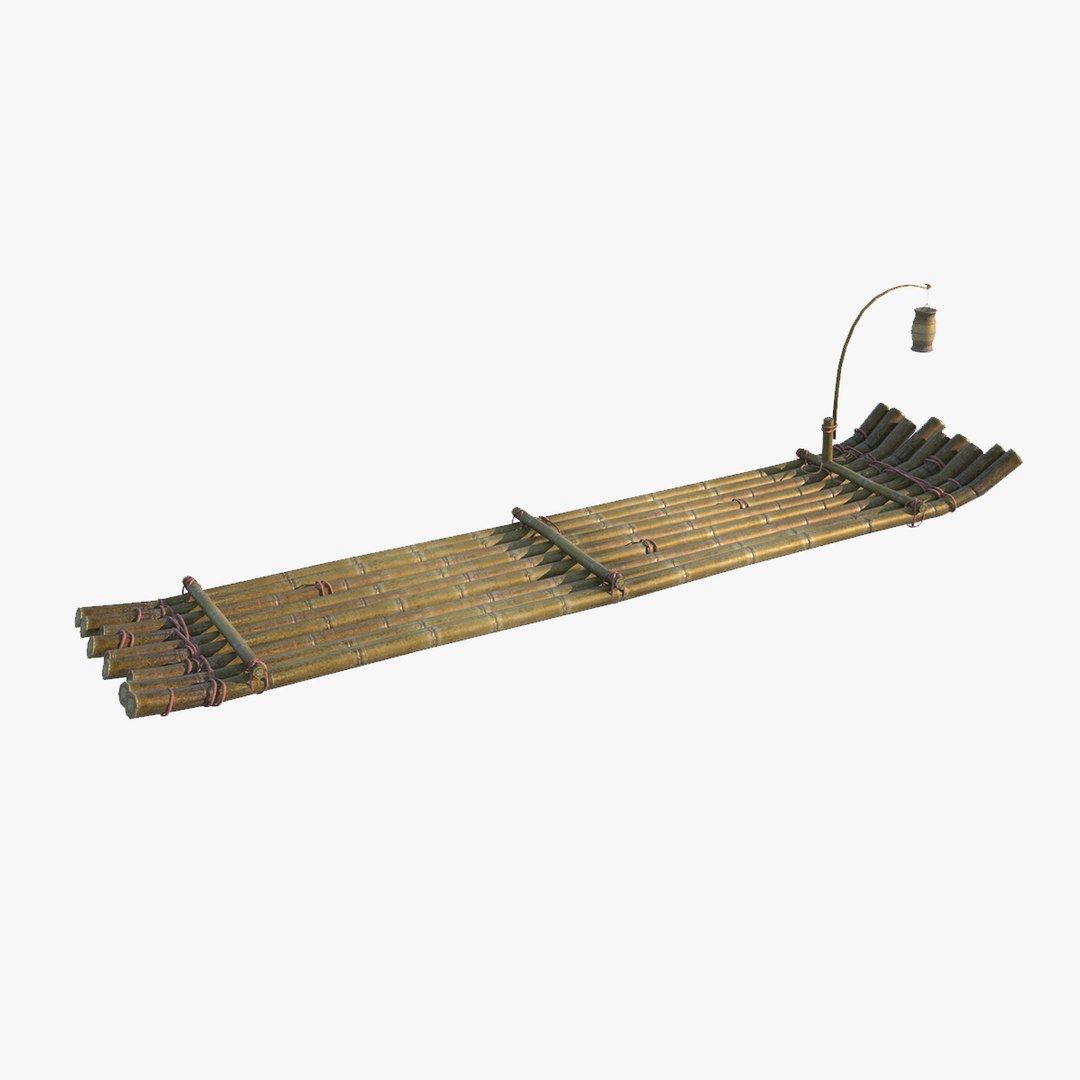 Ancient Asian Boats With Wooden Rafts 3D - TurboSquid 2031098