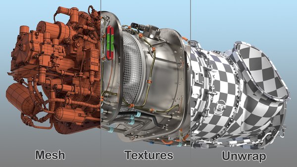 프랫 앤 휘트니 PT6C 터보 샤프트 엔진 3D 모델 - TurboSquid 1486891