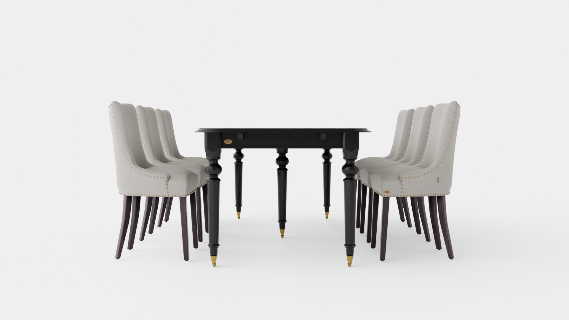 Modus Black With Hudson Chair Sand Dining Set 3D - TurboSquid 2264176