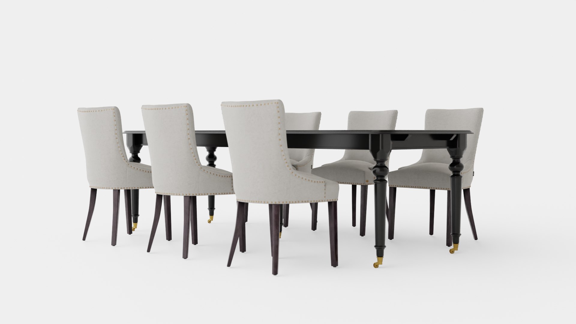 Modus Black With Hudson Chair Sand Dining Set 3D - TurboSquid 2264176